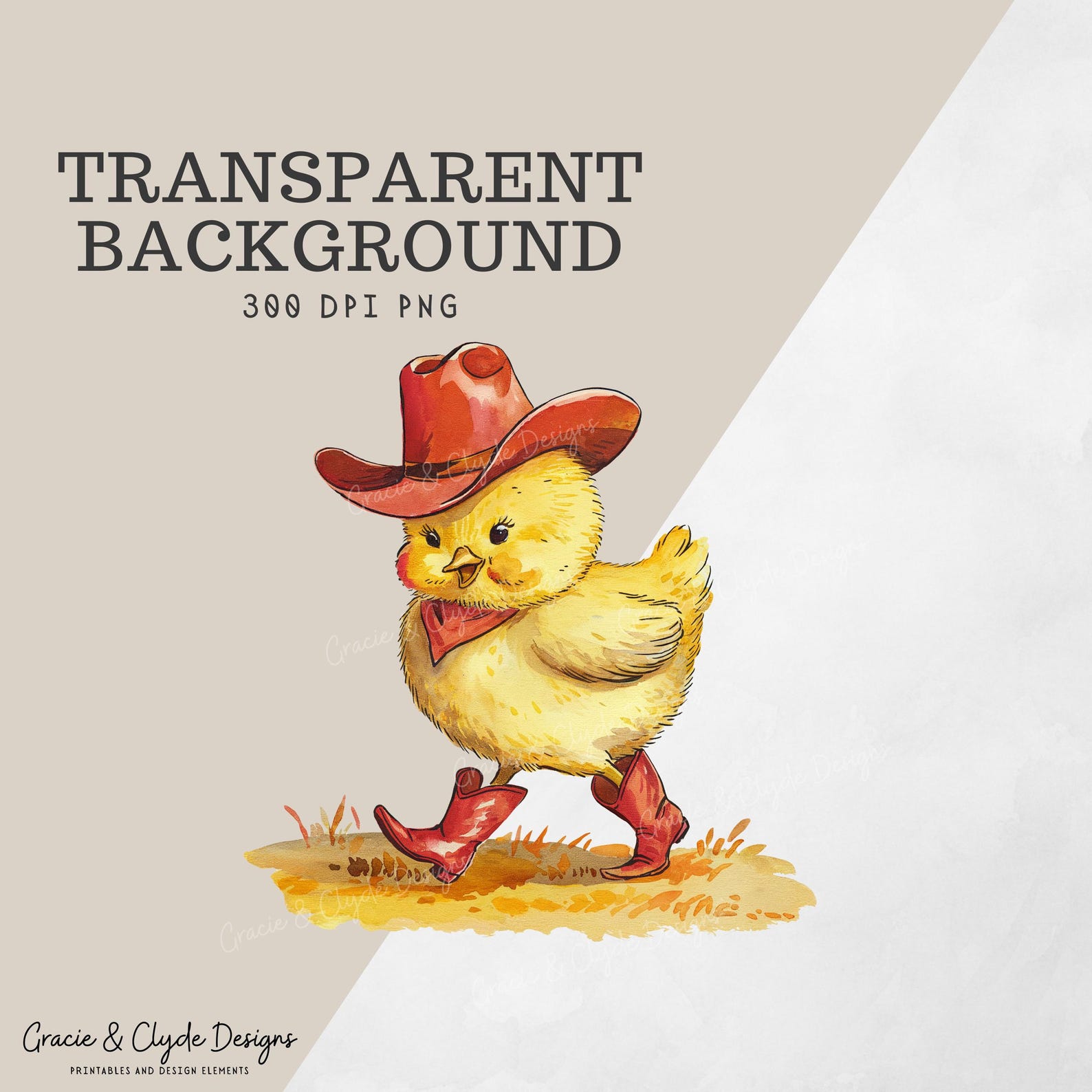 Cowboy Chick Clipart | Western Baby Chicken in Boots | Cute Farm Animal ...