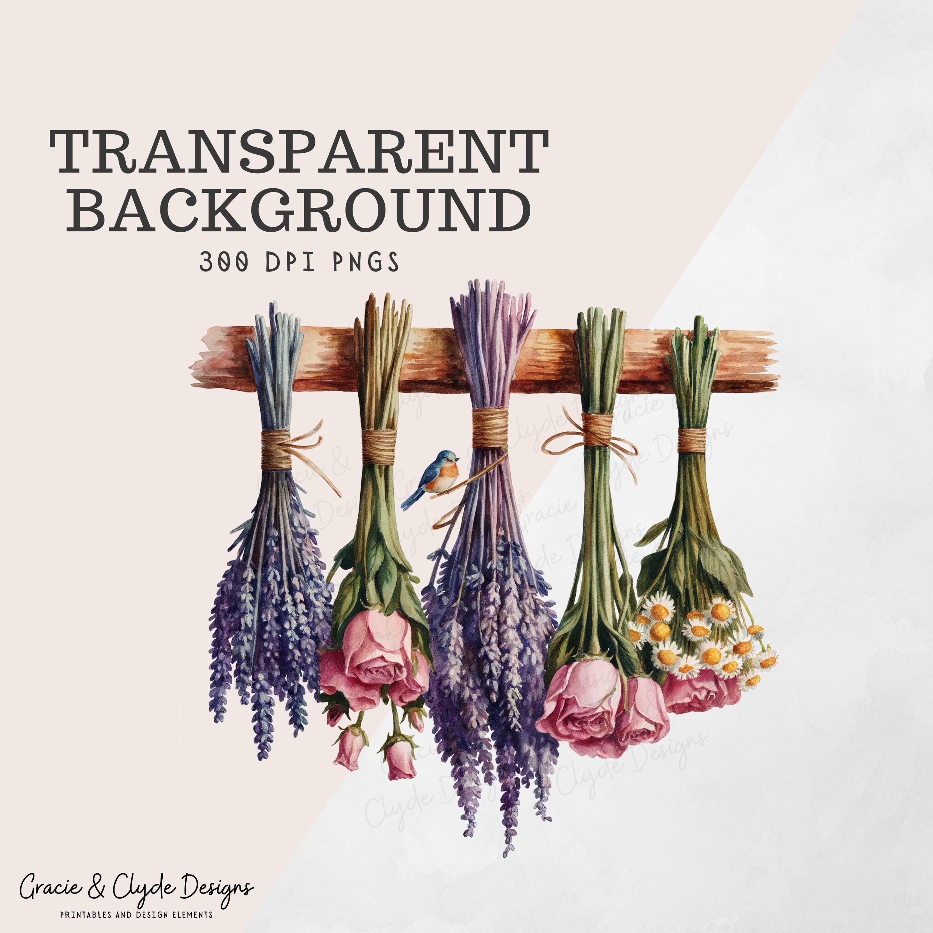 Vintage Flower Market Clipart | Floral Watercolor Illustrations | Retro ...