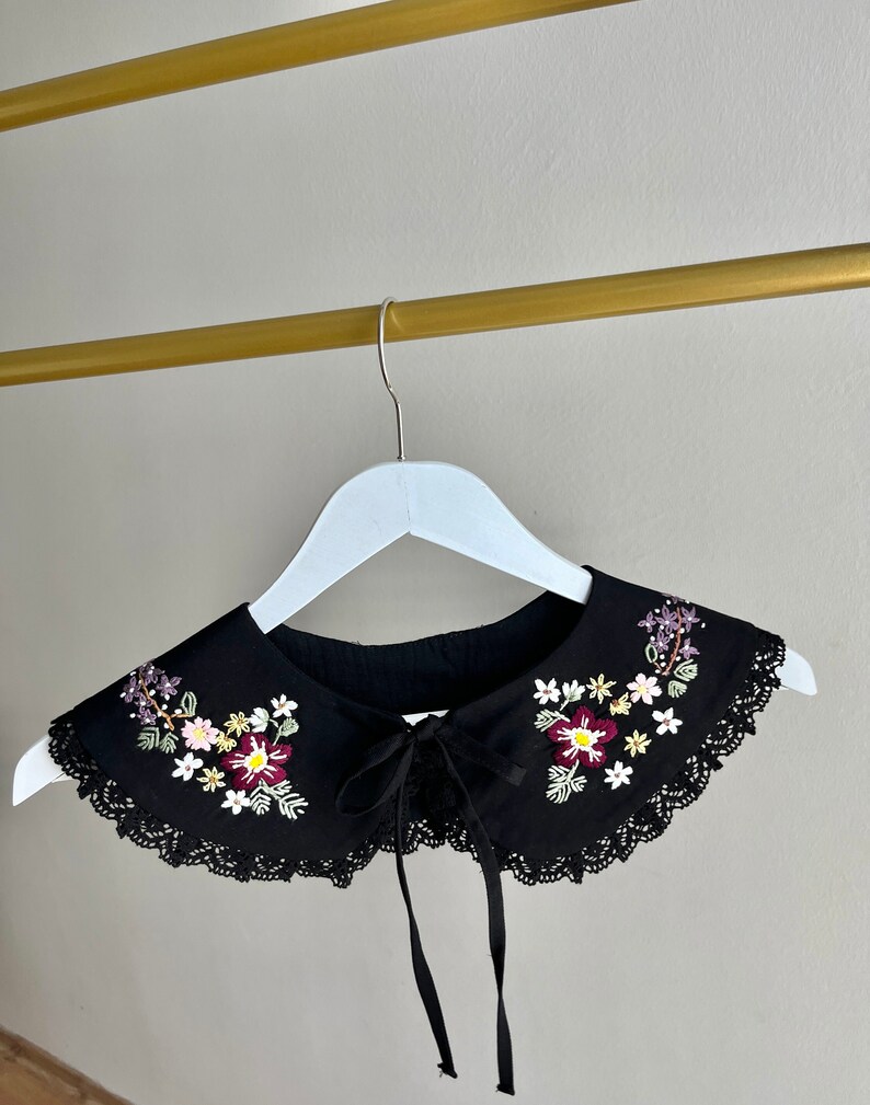 Peter Pan Collar, Embroidery, Embroidered Collar, Detachable Collar, Vintage Collar ...