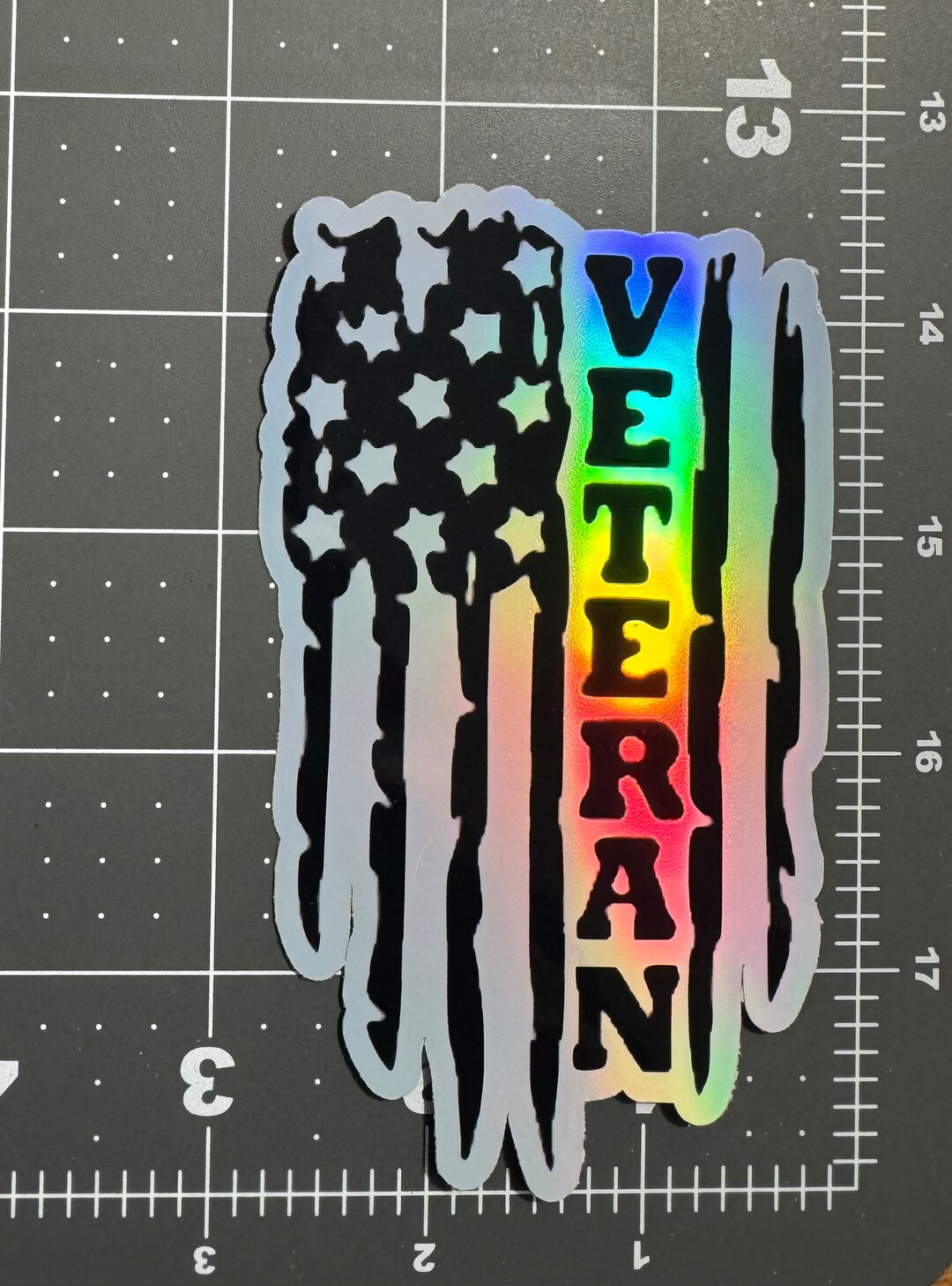 Holographic Veteran Vinyl Sticker Decal - Etsy