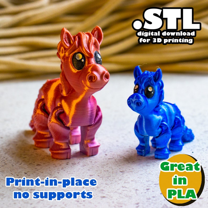 Flexi Horse STL, Print in Place, No Support, PLA, 3D Joy Store - Etsy