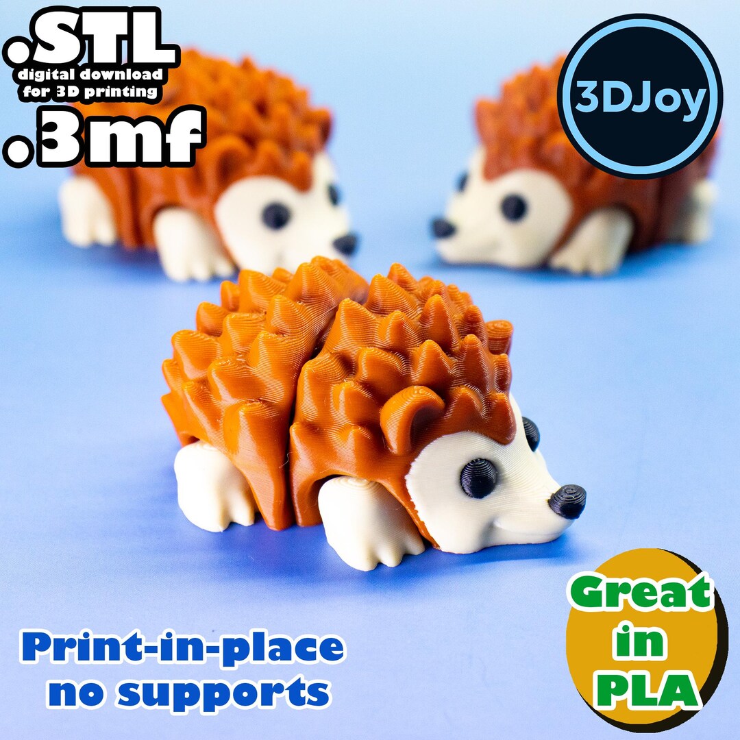 Flexi Hedgehog STL, 3mf, Print in Place, No Support, PLA, 3D Joy Store - Etsy