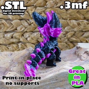 Flexi Dragon STL, 3mf, Print in Place, No Support, PLA, 3D Joy Store - Etsy