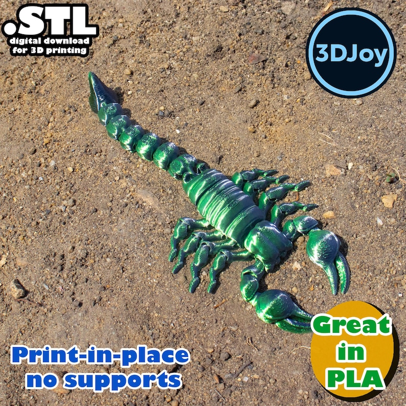 Scorpion, STL, Print in Place, No Support, PLA, 3D Joy Store - Etsy