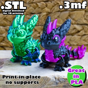 Flexi Dragon STL, 3mf, Print in Place, No Support, PLA, 3D Joy Store - Etsy