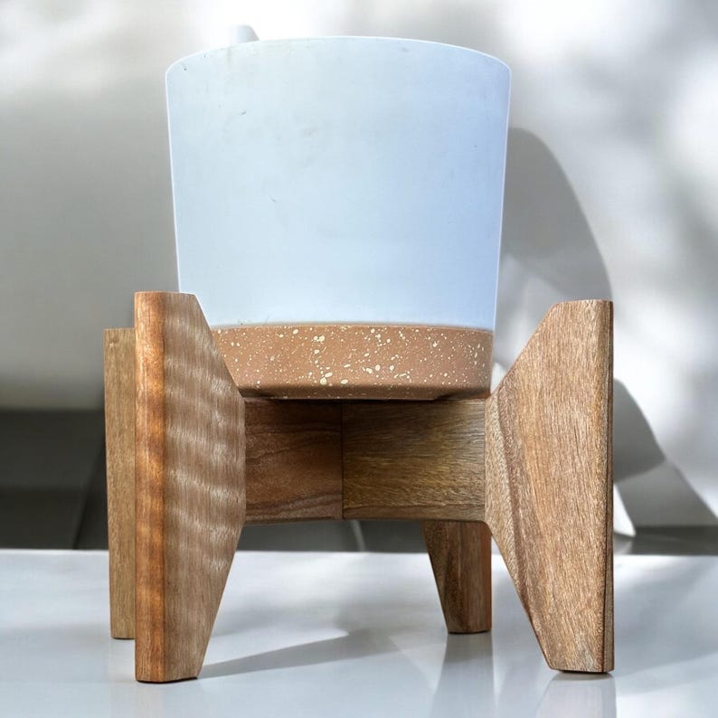 MCM Plant Stand Wood Mid Century Modern Style - Etsy