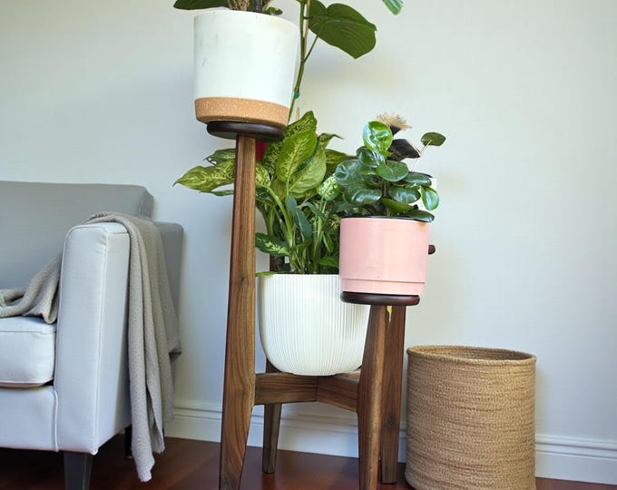 SET of 3 Upcycled Birch Plywood Indoor Plant Stands - Flowerpot Holders ...