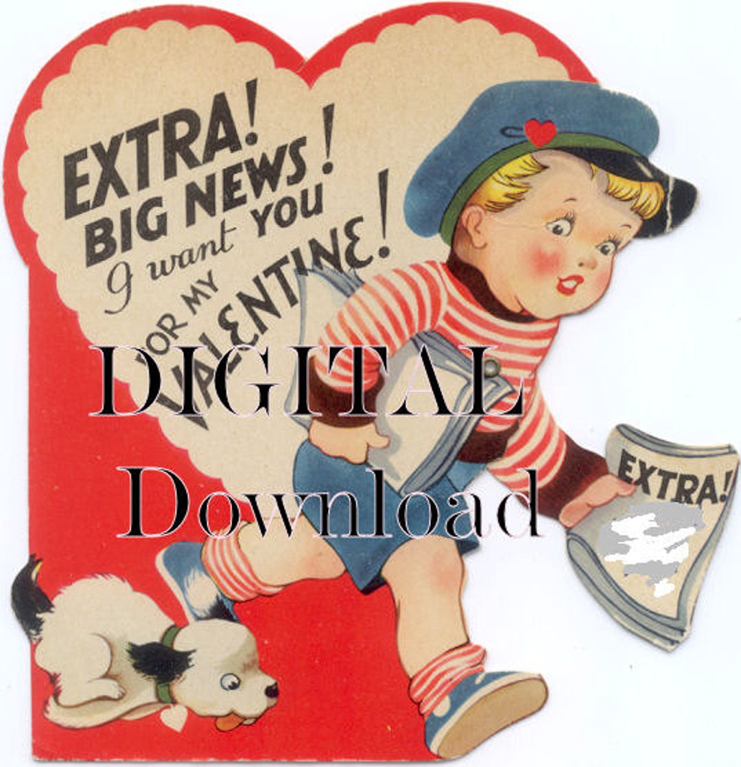 VALENTINE Paper Boy Digital Download, Great for Cards, Decoupage ...