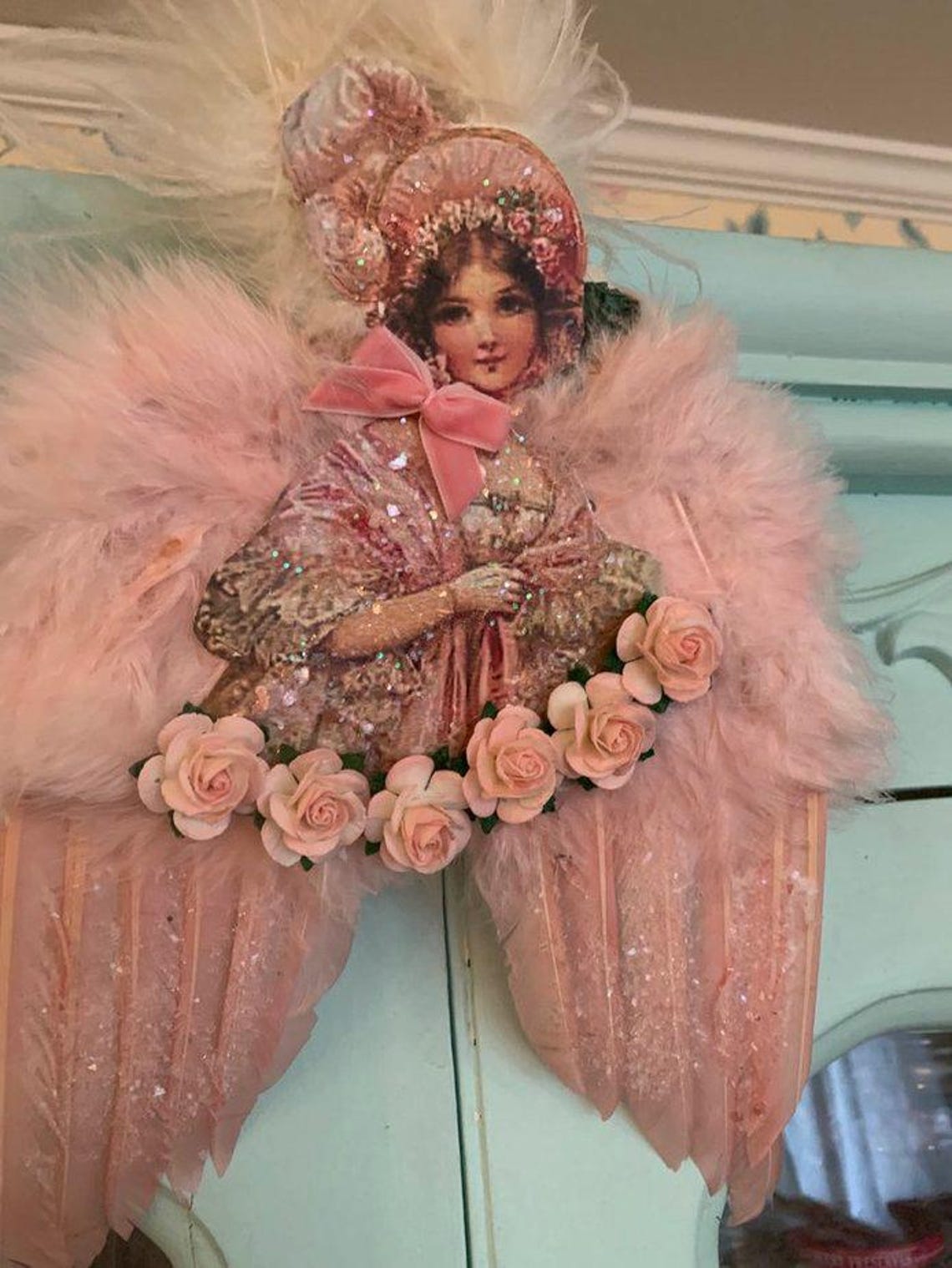 Angel*alyssa*christmas*anytime*ornament*fir or Feather Tree*home Decor ...