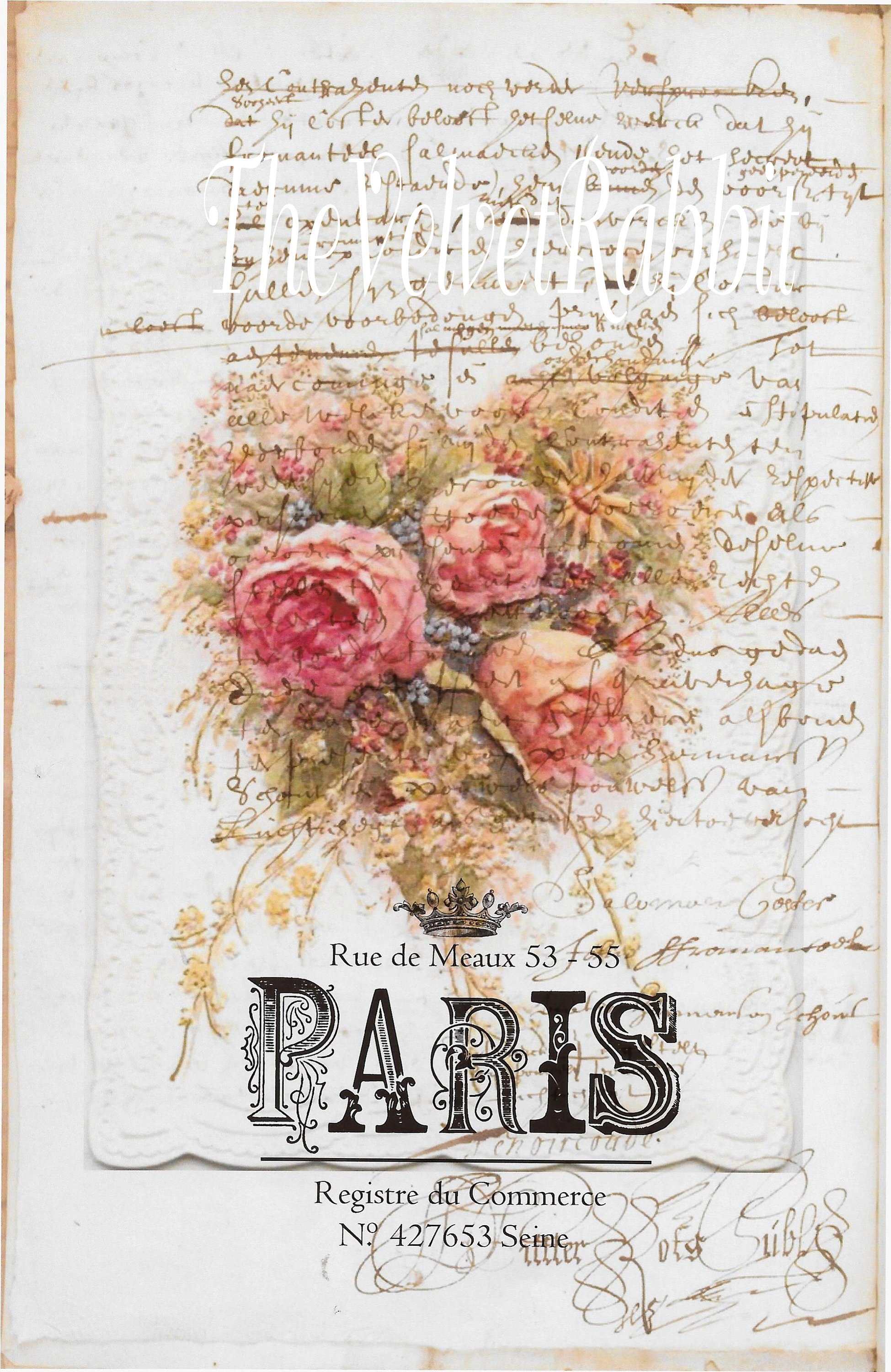 DECOUPAGE Handmade Papergorgeous Roses With French Scriptthe - Etsy