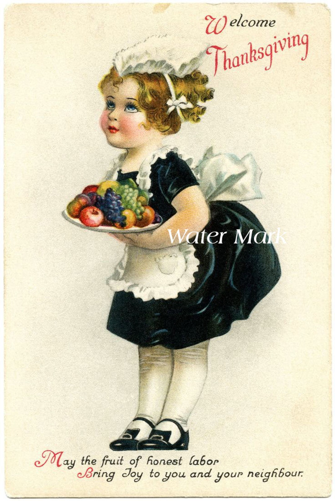 Thanksgiving Girl Maid Outfitgreeting Just Darlingcards,invitations ...
