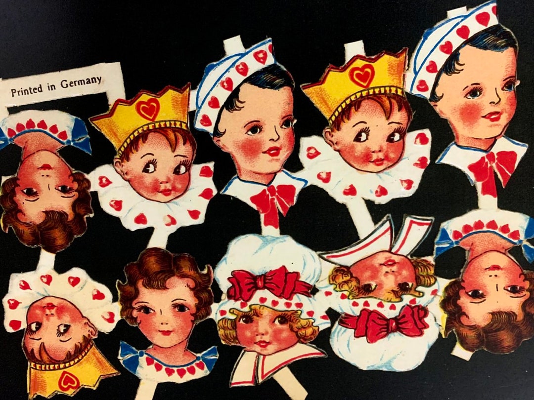 Valentine Children*cut Out Die Cut Characters Recreated on Cardstock*so ...