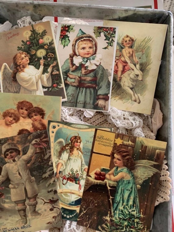 ANGEL CHRISTMAS Postcards 12 Different Images With Vintage | Etsy