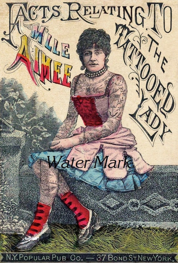 TATTOO CIRCUS Lady Vintage Image 11x17 Inches or 8x10 In.you - Etsy