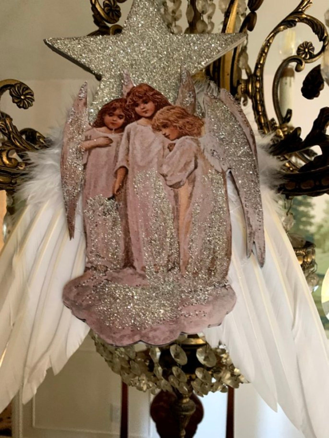 Christmas Angelsthe Guardianshandmandehand Cut Two - Etsy