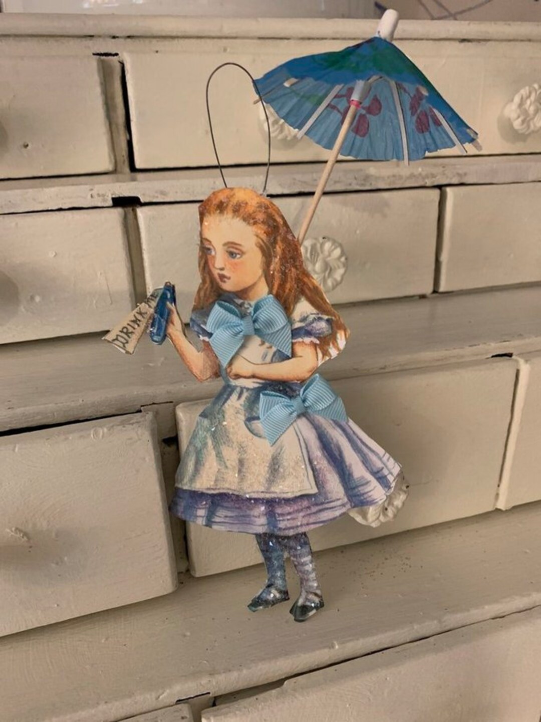Alice in Wonderland Ornament*drink Me*hand Cut in Two Layers*german ...