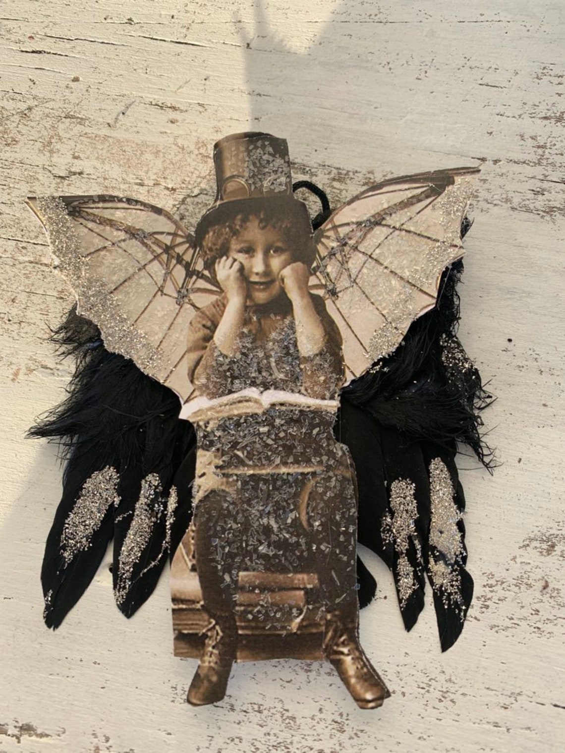 HALLOLWEEN Any Time*bat Wing Boy With the Silver Tipped Wings Ornament ...