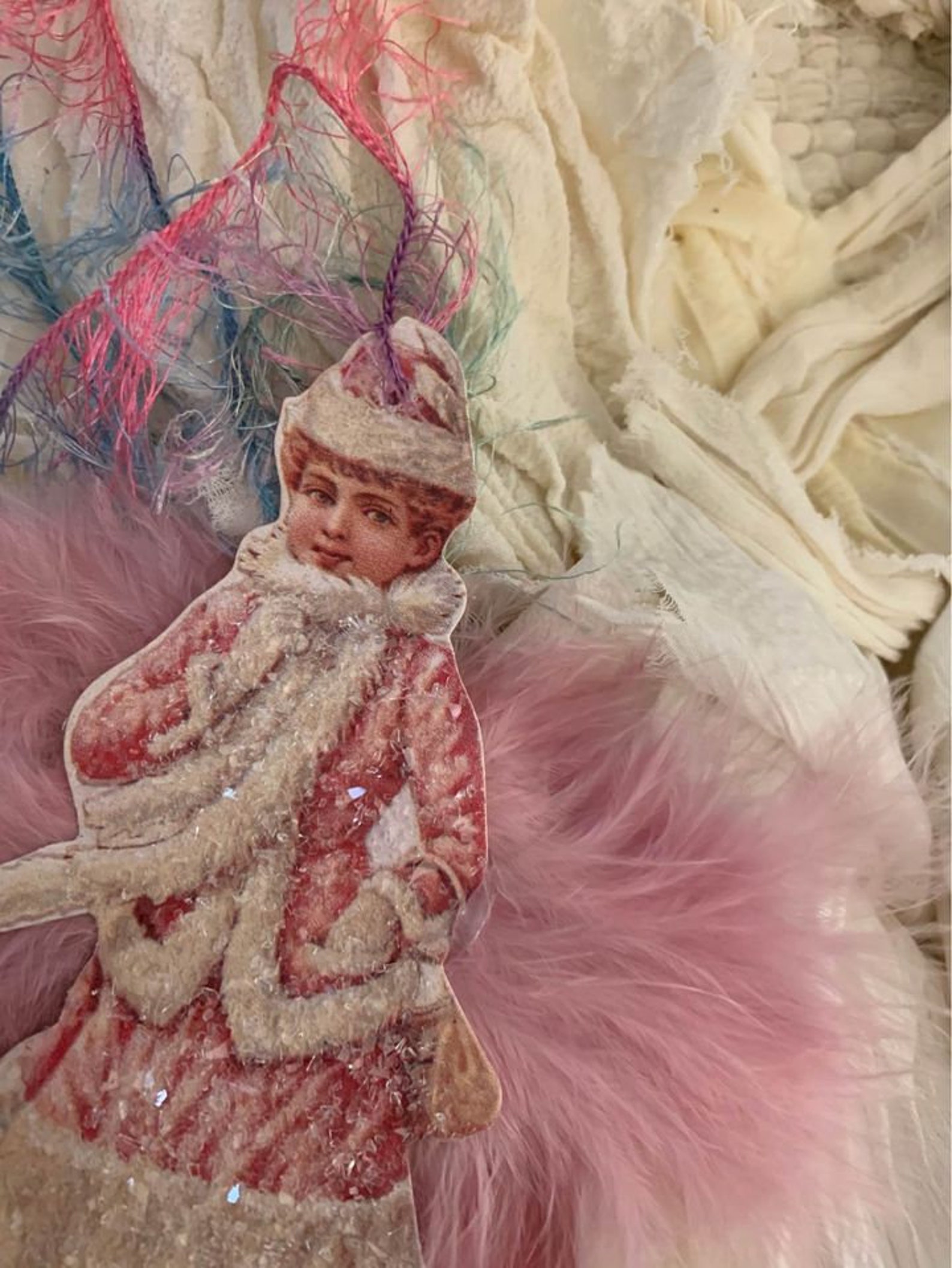 VICTORIAN Pink Angel Girl* Rosey Pink Feathered Wings*you Will Receive ...