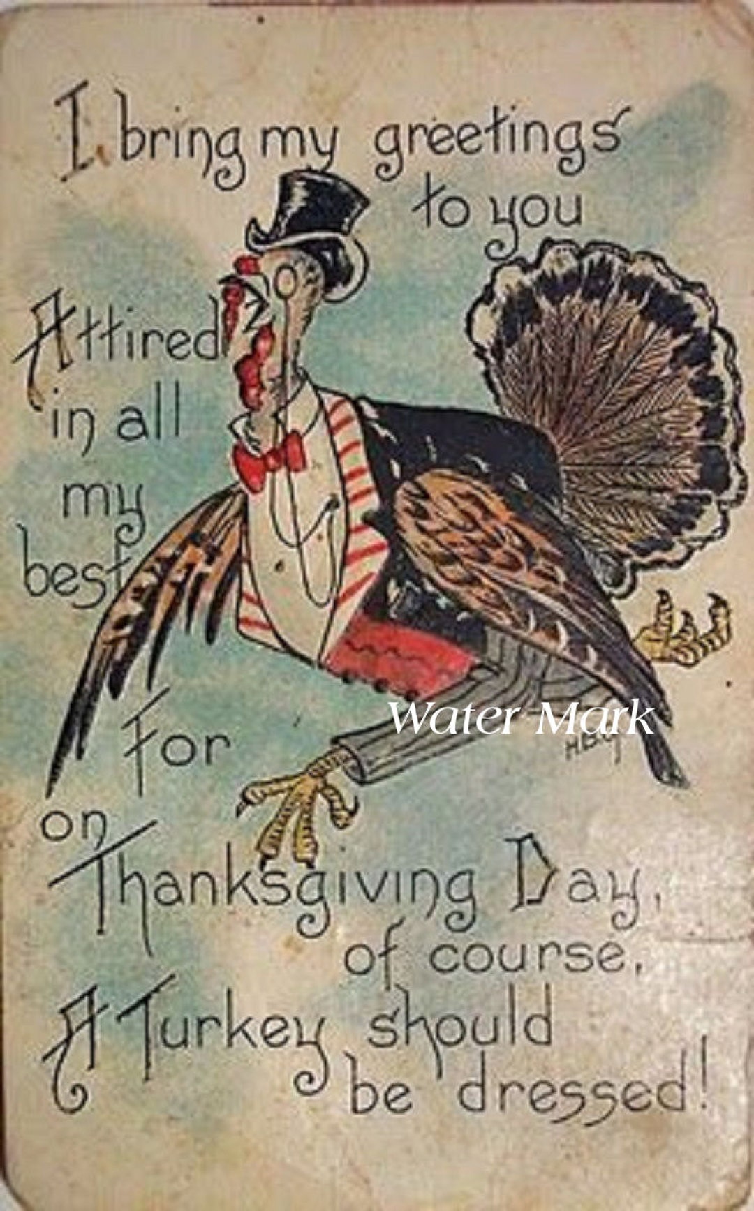 Thanksgiving Turkey All Dressed Up*clever*cards,invitations,tags ...
