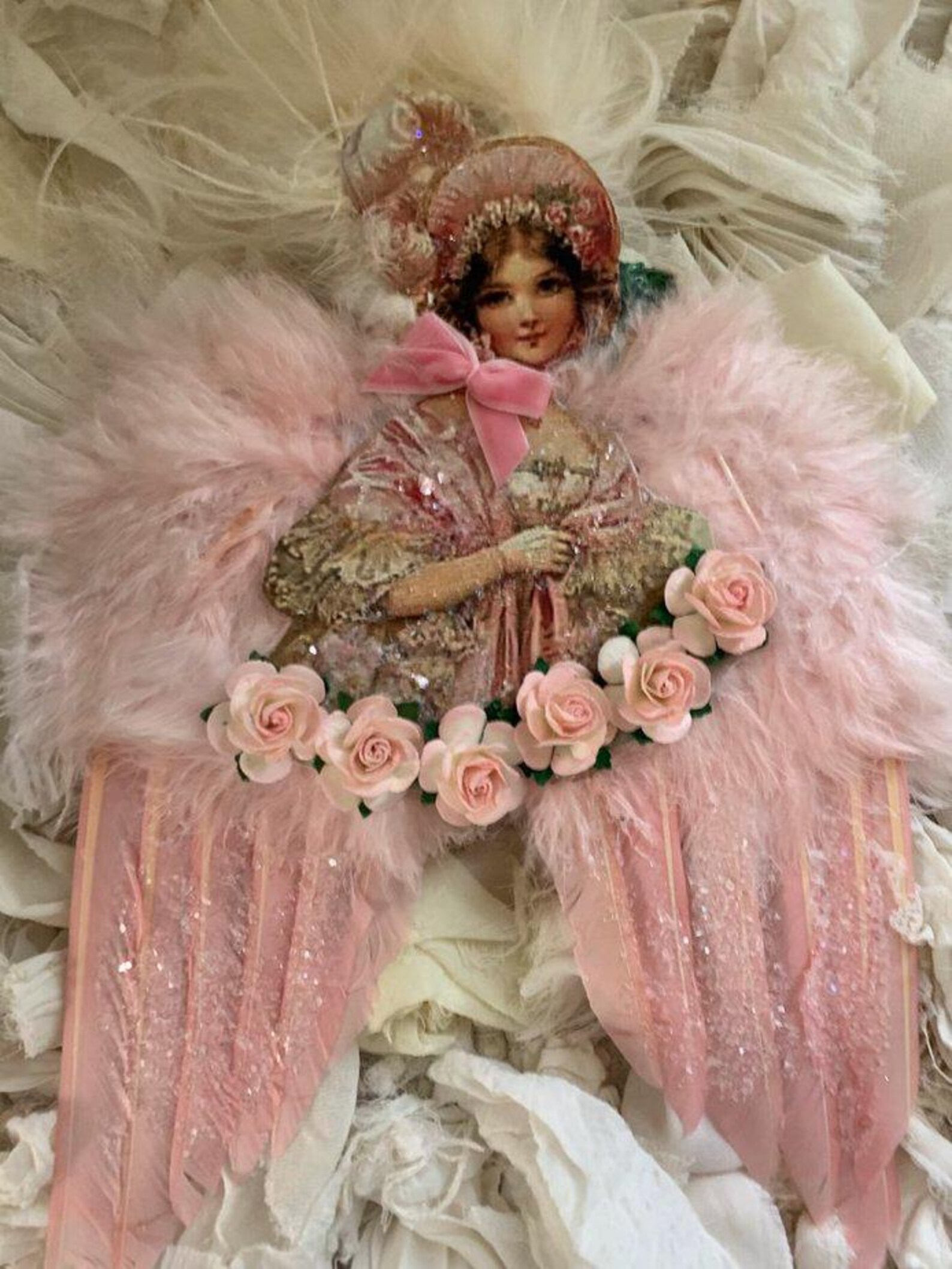 Angel*alyssa*christmas*anytime*ornament*fir or Feather Tree*home Decor ...