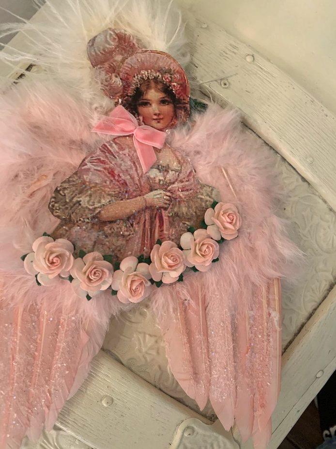 Angel*alyssa*christmas*anytime*ornament*fir or Feather Tree*home Decor ...