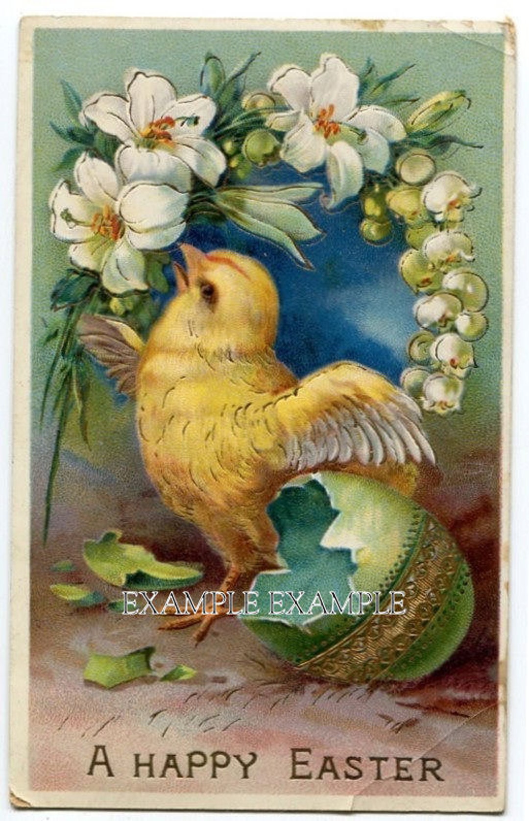 Digital Download, Darling Yellow Easter Chick From a Vintage Postcard ...