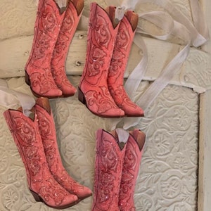Cowgirl Boot Ornament*pink and Four Matching Tags*you Will Receive a ...