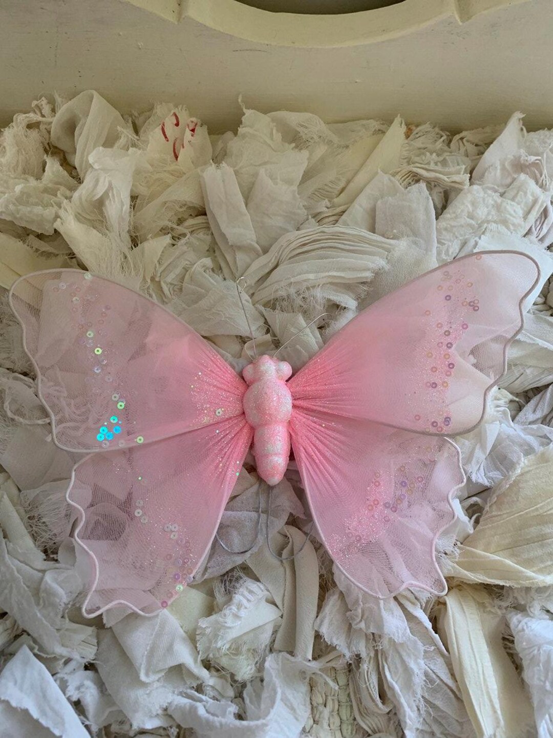 PINK Butterfly Shear Gossamer Wings*beautiful to Make Fairy, Angel, Elf ...