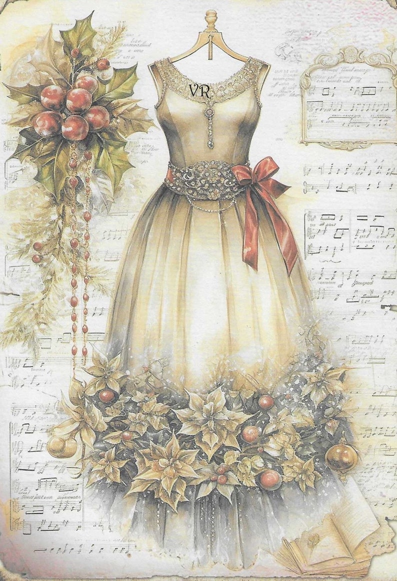Christmas Girl DRESS Collage P*christmas Tree*stunning Detail*gorgeous ...