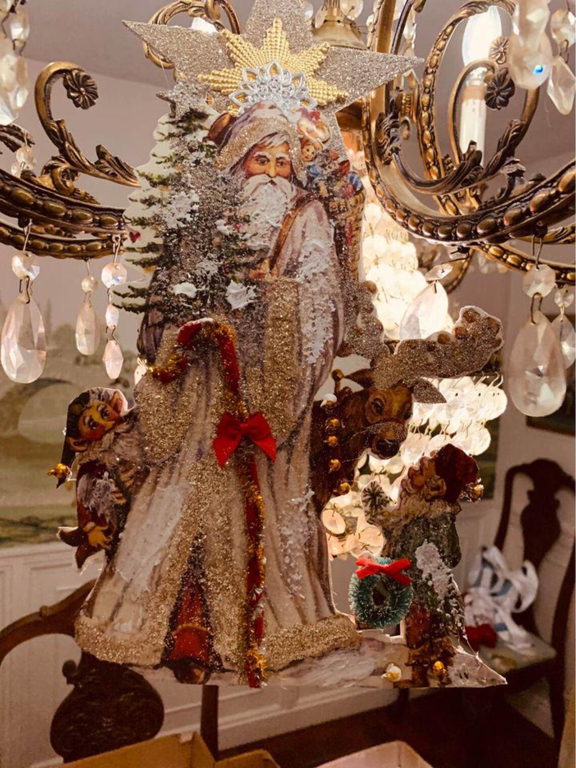 Santa Claus*st.nicholas*christmas*dresden*victorian*ornament*glorious ...