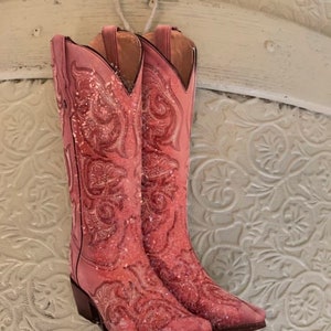 Cowgirl Boot Ornament*pink and Four Matching Tags*you Will Receive a ...