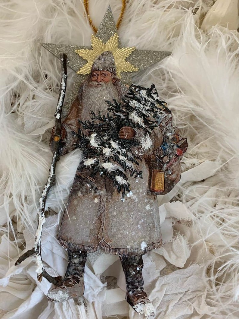 Dresden Victorian Die Cut Vintage Style Santa Claus Ornament*german ...