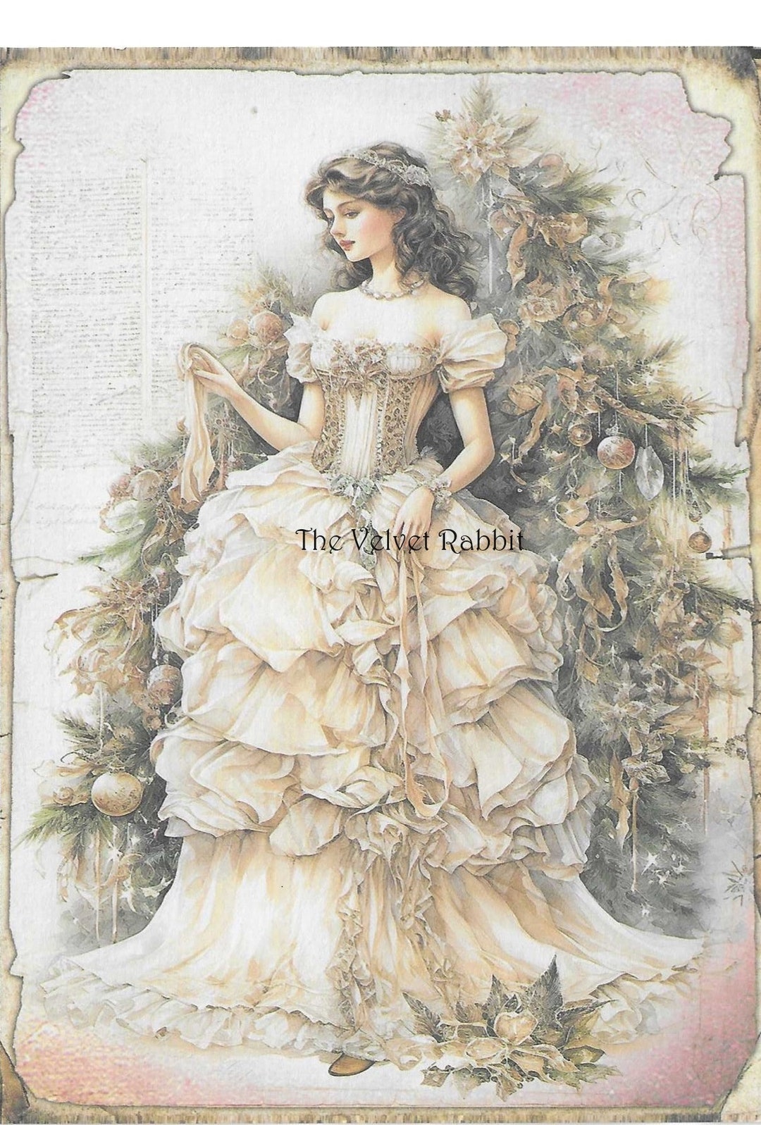 Christmas Girl Collage A*christmas Tree*stunning Detail*gorgeous Design ...