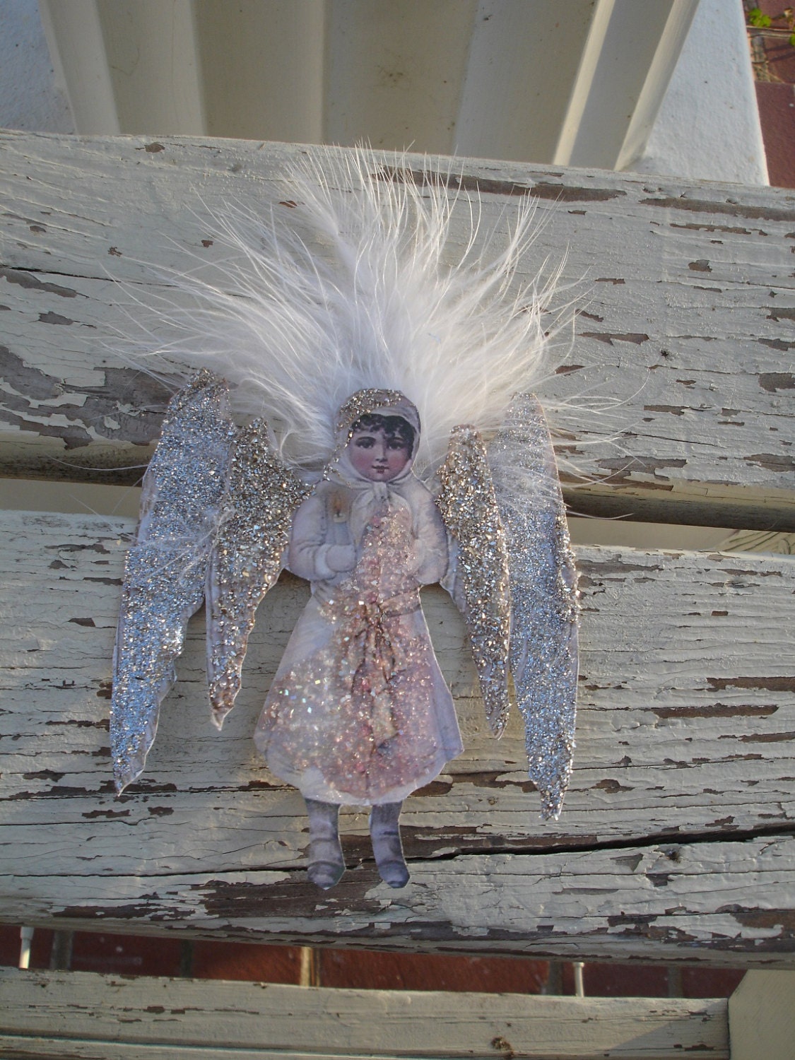 ANGEL Snow Angel VICTORIAN Ornaments *german Diamond Dust *you Will ...