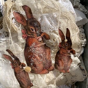 Rabbit Drinking Tea*ornament and Two Little Tags*oh Darling - Etsy