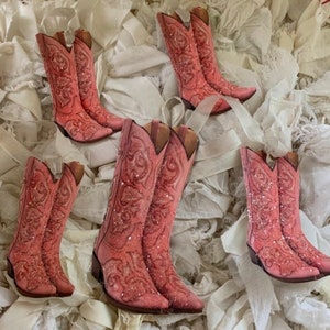 Cowgirl Boot Ornament*pink and Four Matching Tags*you Will Receive a ...