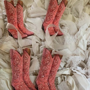 Cowgirl Boot Ornament*pink and Four Matching Tags*you Will Receive a ...