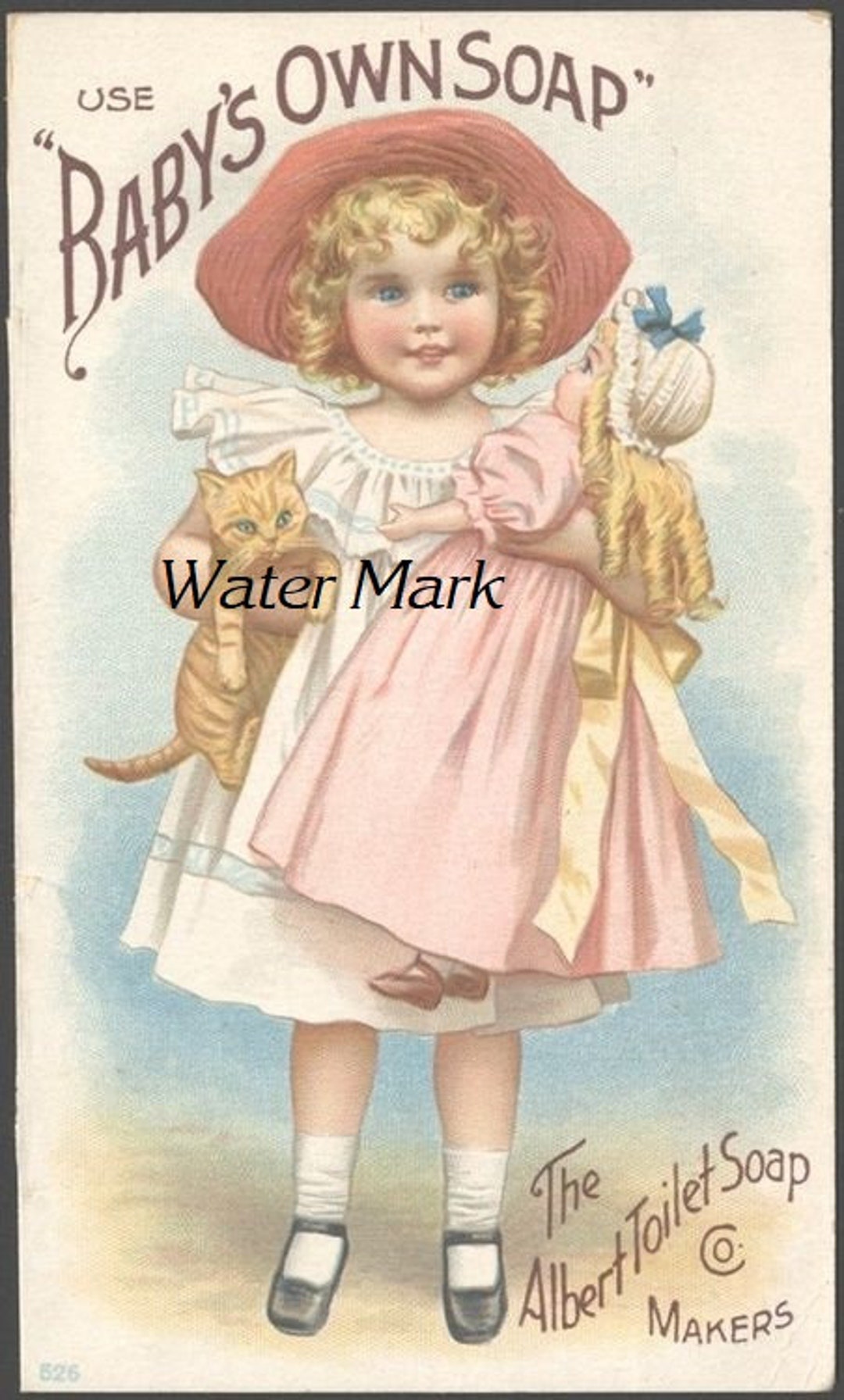 Girl in Pink Holding a Doll and Cat*cardstock Mages to Cut Out*you ...