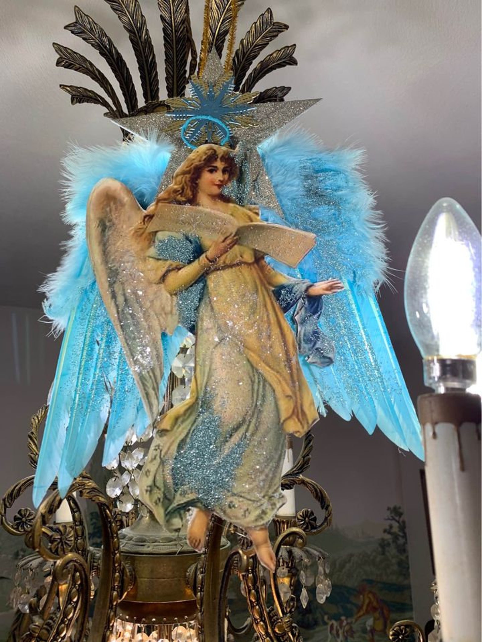 Light Dresden Angel ORNAMENT With the Seafoam Wingsgerman - Etsy
