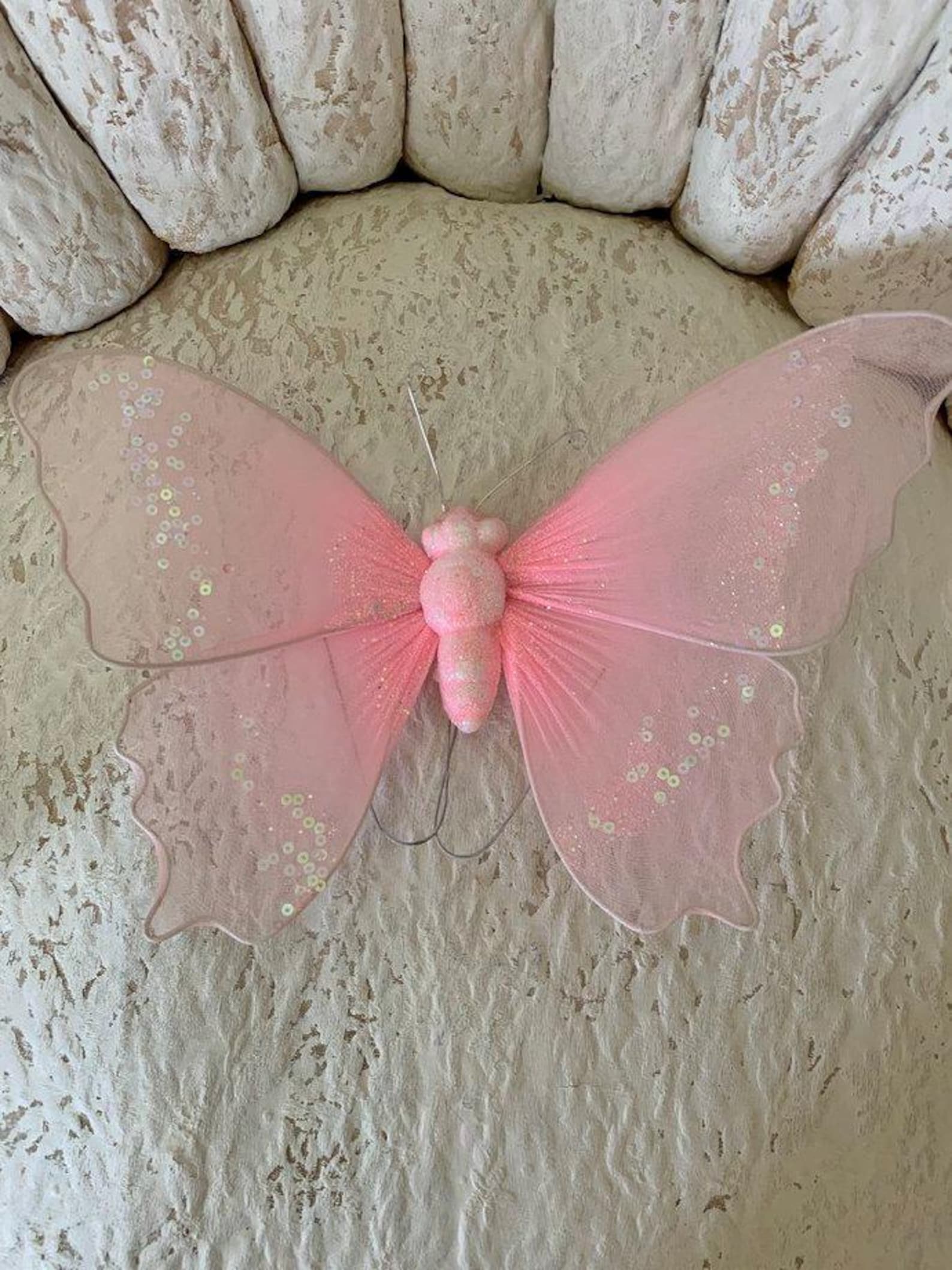 PINK Butterfly Shear Gossamer Wings*beautiful to Make Fairy, Angel, Elf ...