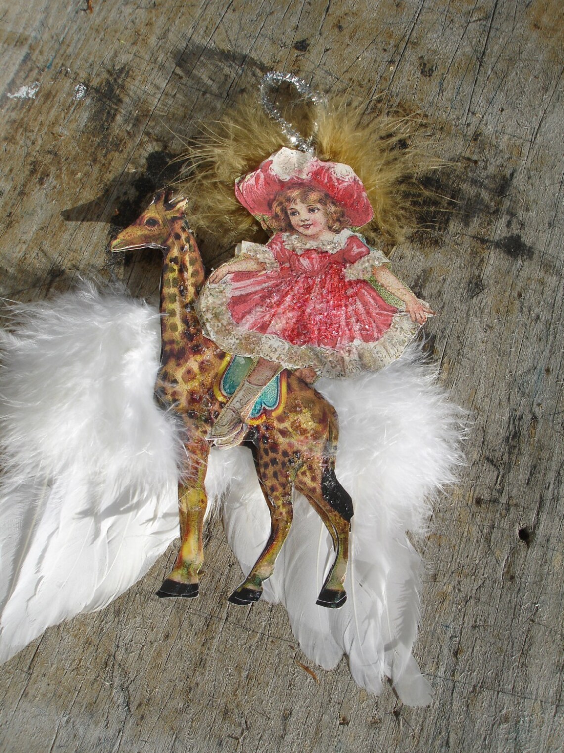 ANGEL Angelschristmas Victorian Girl Riding a Giraffe Angel - Etsy