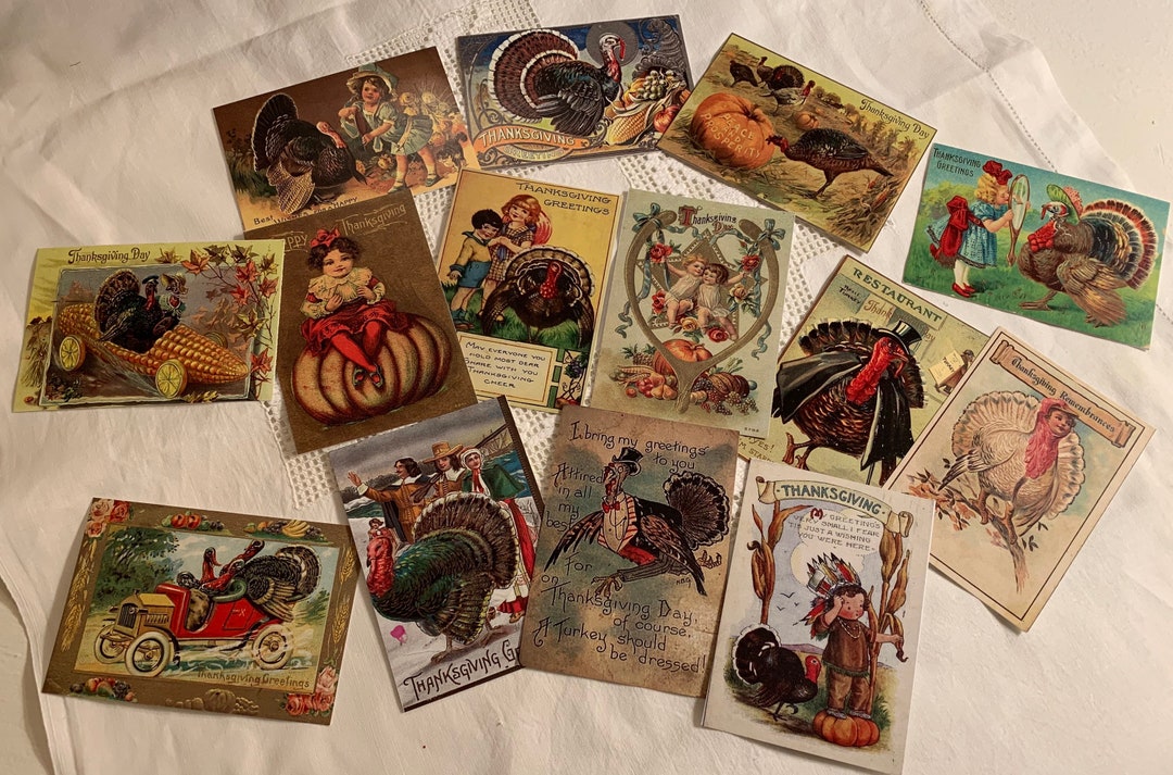 Thanksgiving Postcards Vintage Stylequality Card Stock16 Different ...