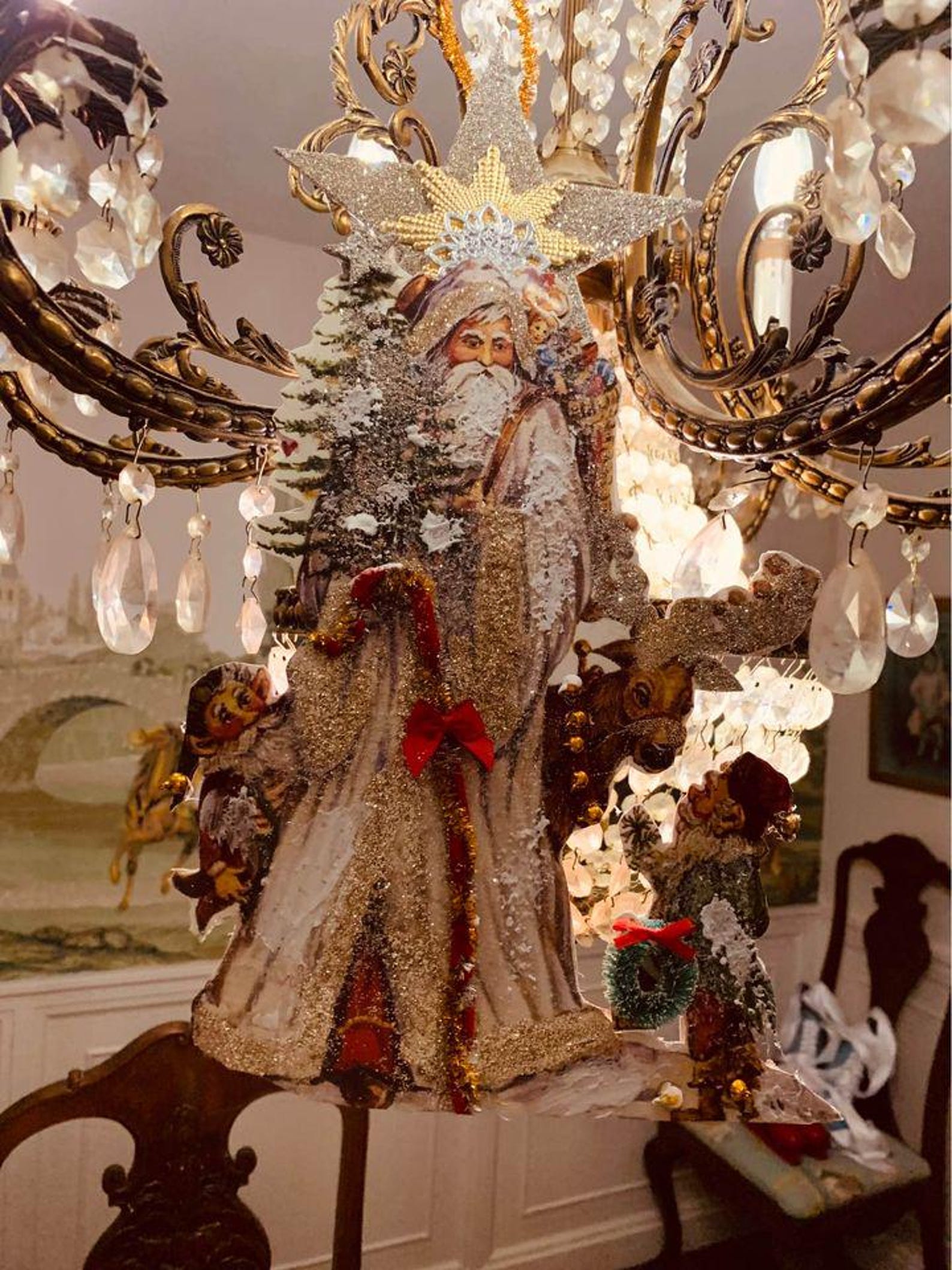 Santa Claus*st.nicholas*christmas*dresden*victorian*ornament*glorious ...