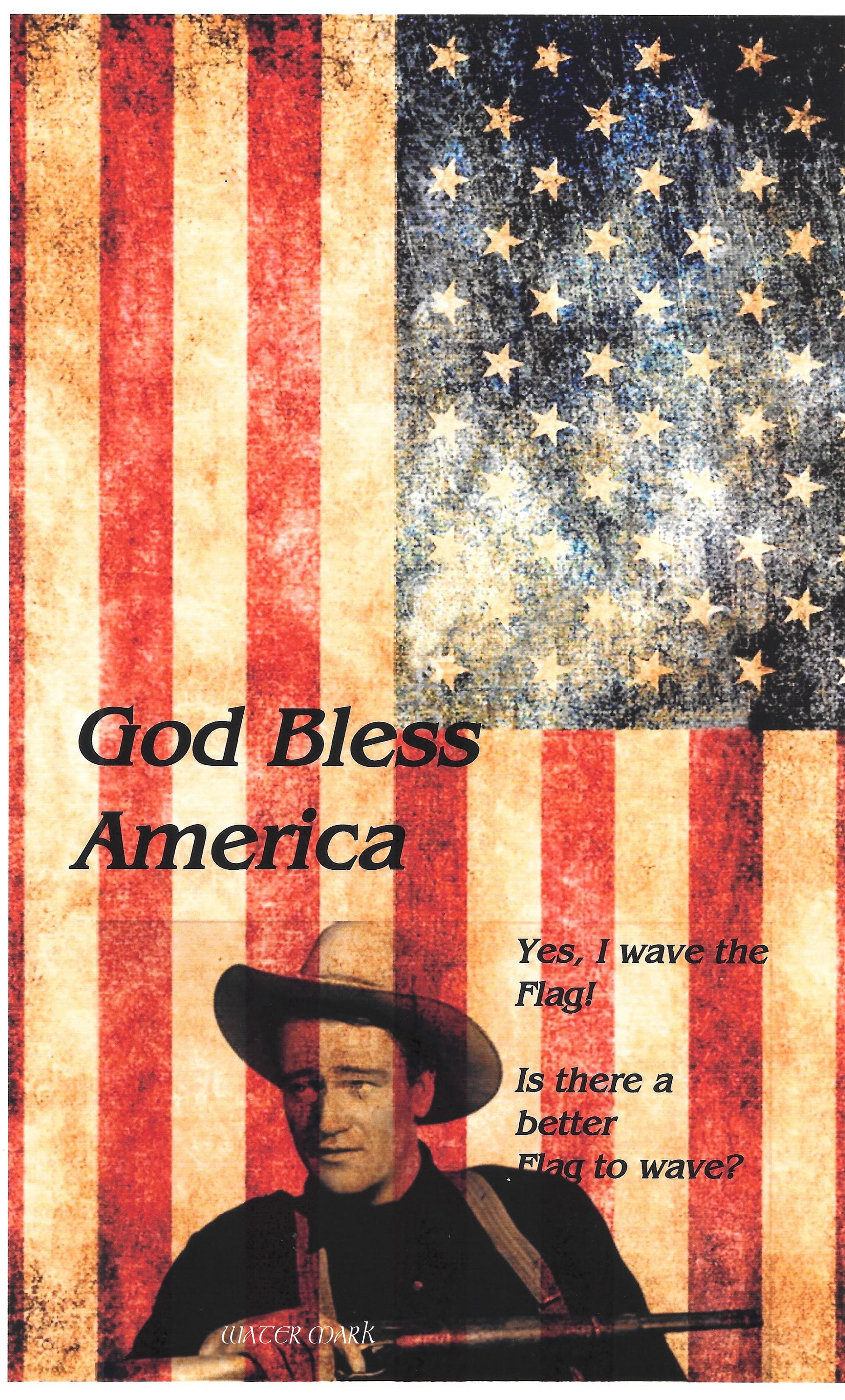 John Wayne Hollywood Legend*flag God Bless America*multi Sizes**fabric ...