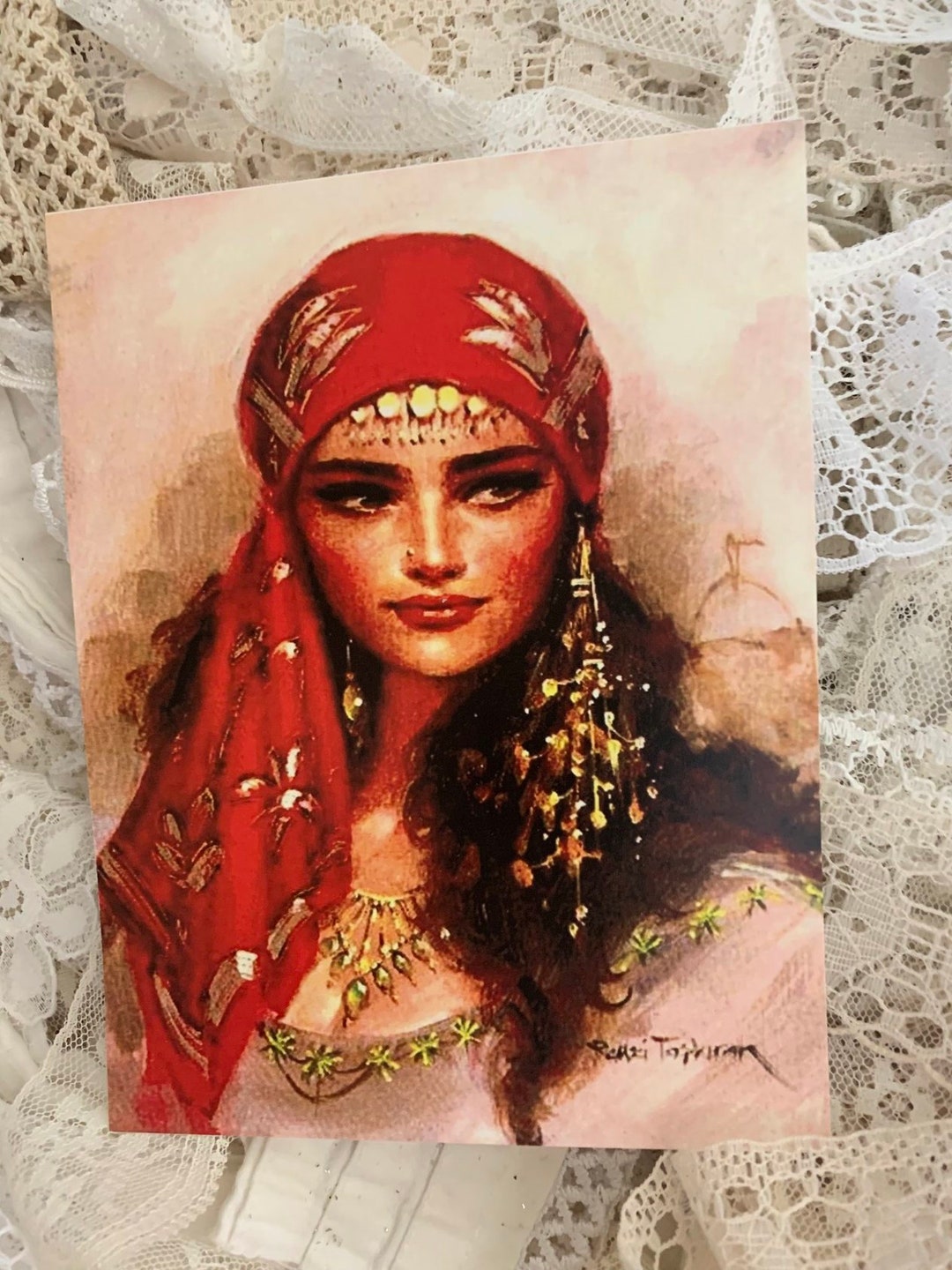 GYPSY Postcards*girl With Red Bandana on Head*12 Identical Postcards ...