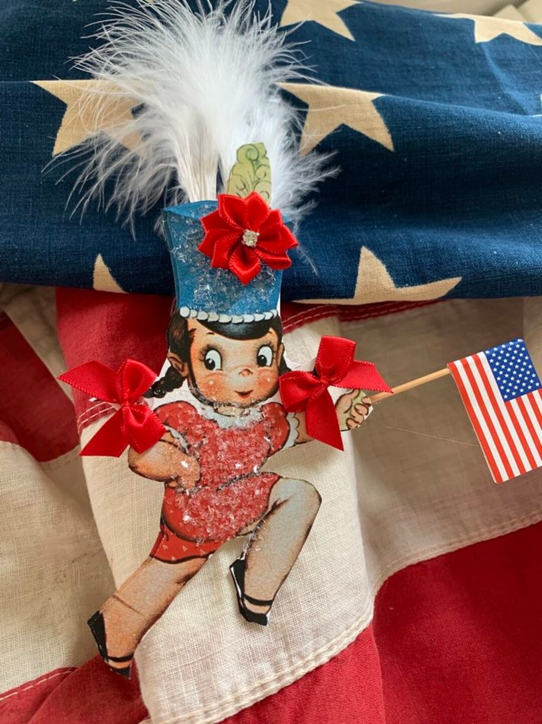 FOURTH of July*patriotic Little Girl Marching Ornament*absolutely ...