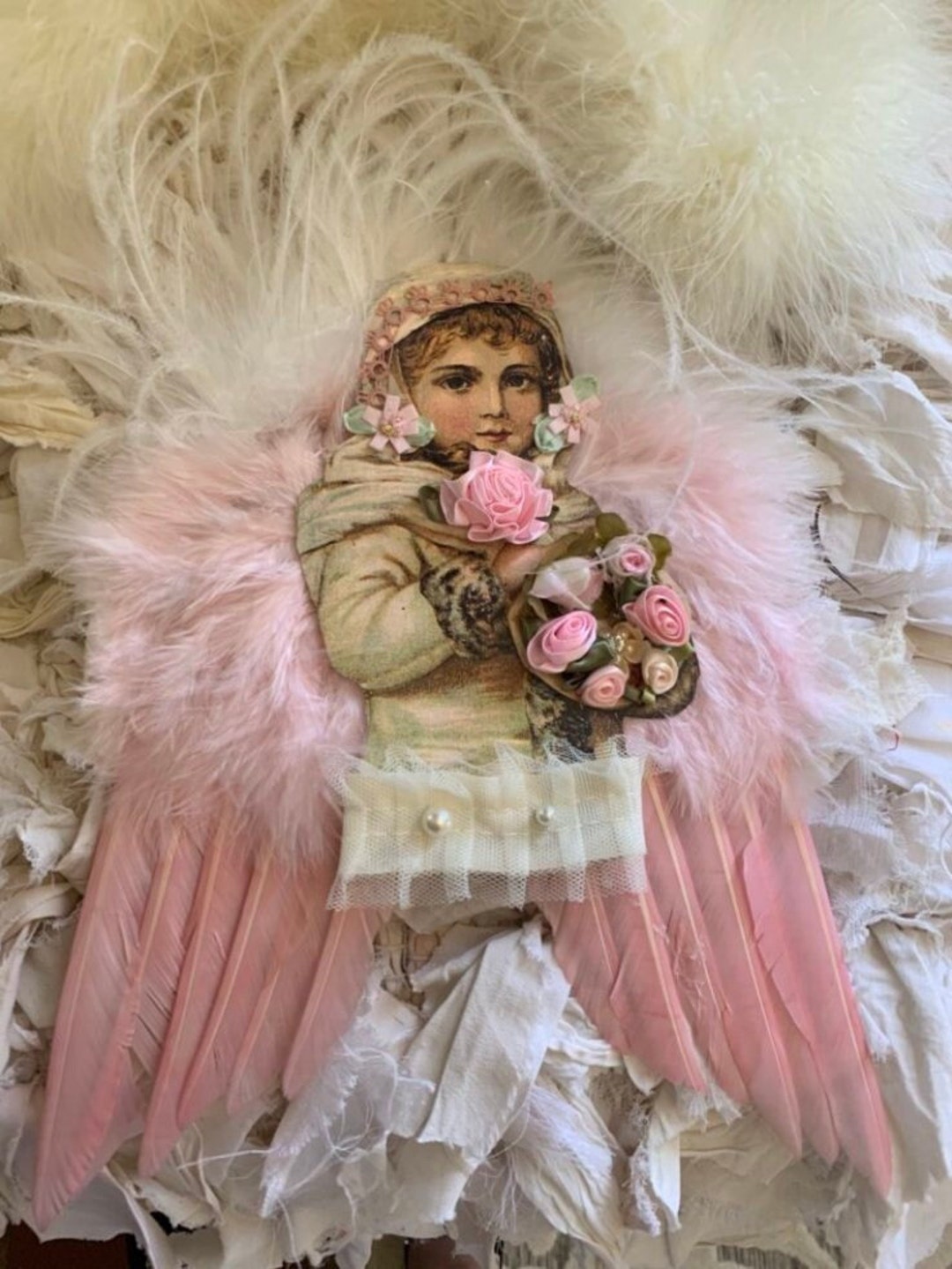 Victorian French Angel*angeline*large Ornament*christmas*cut Two Layers ...