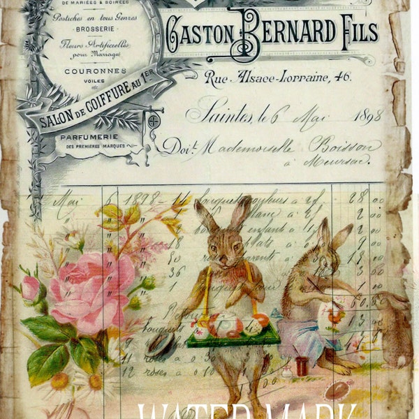 French Rabbit Image - Etsy