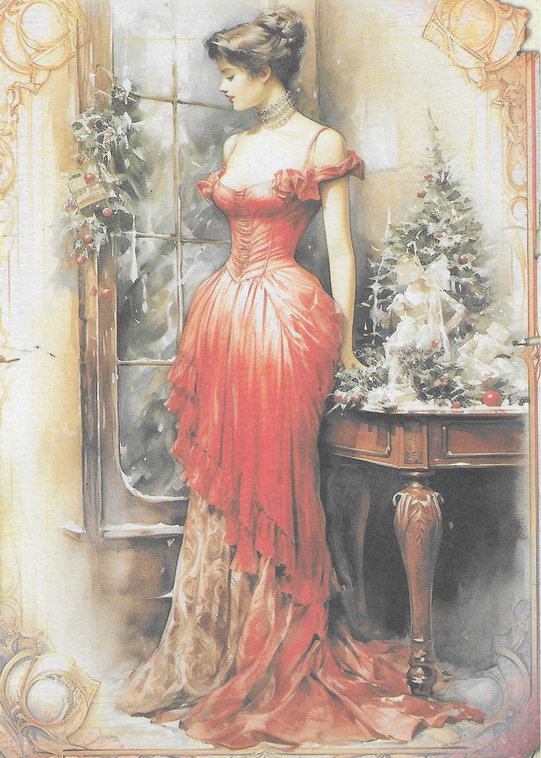 Christmas Girl Collage S*christmas Tree*stunning Detail*gorgeous Design ...