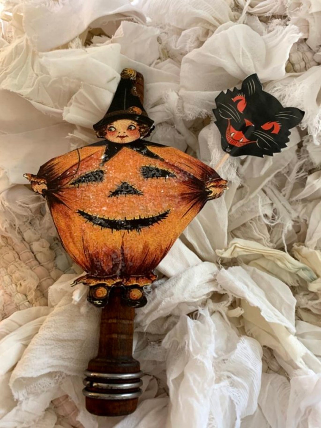 Halloween*our Darling Little Pudge*she Sits on an Antique Commercial ...